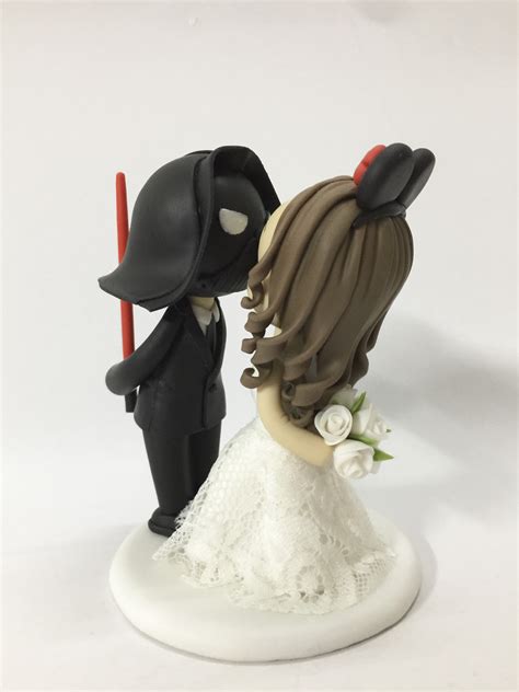 World Cake Topper Darth Vader Groom Minnie Mouse Bride Wedding Cake Topper Star Wars Wedding