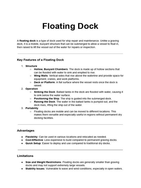 Floating Dock Pdf Buoyancy Ships