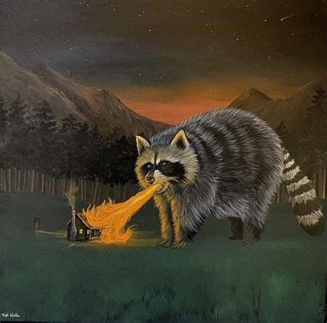 Pin By Therese Devigili On Easy Happies Raccoon Art Weird Art