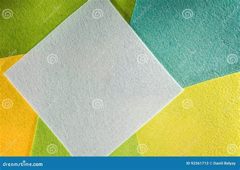 Colored Paper In Geometric Flat Composition With Large Sheets Of Paper Stock Image Image Of