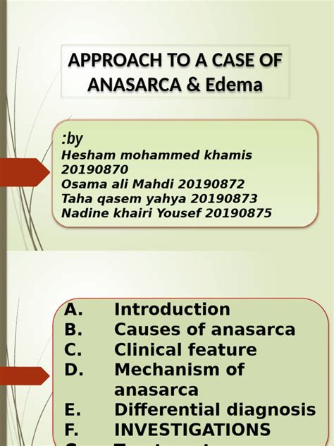 Anasarca Causes Diagnosis And Treatment Pdf Edema Medical