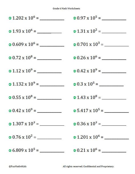 6th grade math worksheets decimal scientific notation 70 etsy