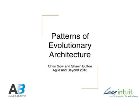Patterns Of Evolutionary Architecture Agile And Beyond 2018 Ppt