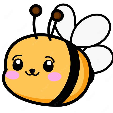 Premium Vector Cute Bee Illustration Bee Kawaii Chibi Vector Drawing
