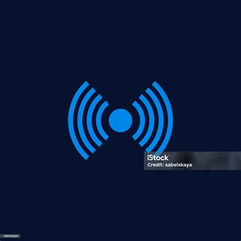 Wifi 기술 디지털 레이더 벡터 기호 파란색 무선 전파 신호 아이콘 음향 효과 방사형 기호 네트워크 안테나 감지기에 대한 스톡 벡터 아트 및 기타 이미지 Istock