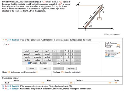 solved a uniform beam of length l 2 5 m and mass m 32