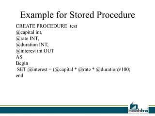 Stored Procedure Transaction PPT