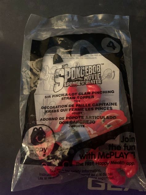 Mcdonalds The Spongebob Movie Sir Pinch A Lot Claw Pinching Straw