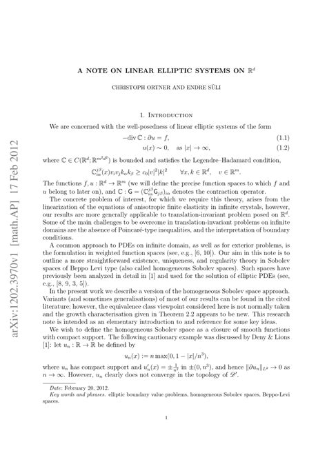 Pdf A Note On Linear Elliptic Systems On Rd