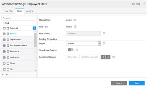 Live Filter Field Configuration Wavemaker Docs