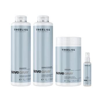 Kit Save Gray 1 Litro Shampoo Condicionador Máscara E Spray Treeliss
