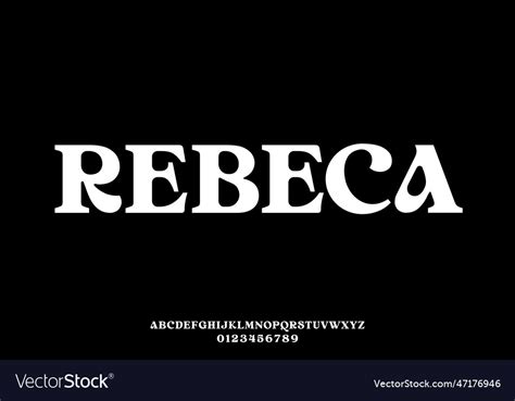 Elegant Curved Serif Style Display Font Royalty Free Vector