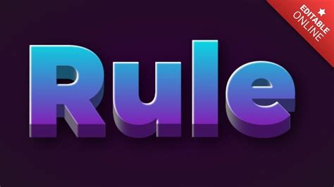 Rule Blue Purple Magic 3d Text Effect Generator