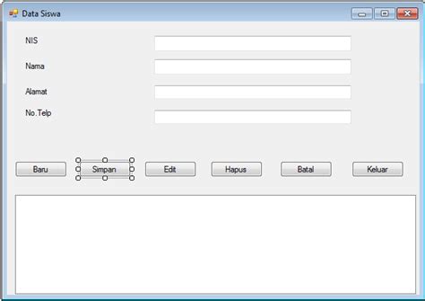 Source Kode Input Data Siswa Simpan Edit Hapus