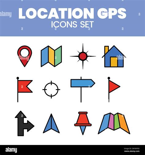 Location Navigation Icon Sets Vector Illustration Gps Map Icon Sets