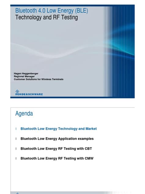 technology and rf testing bluetooth 4 0 low energy ble pdf