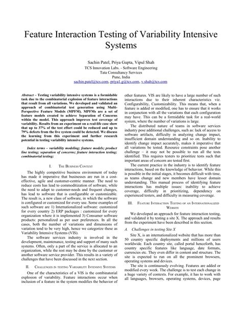 Pdf Feature Interaction Testing Of Variability Intensive Systems