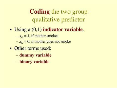 Ppt Qualitative Predictor Variables Powerpoint Presentation Free