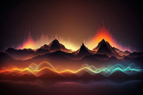 Premium Photo Abstract Landscape Sound Waves Frequency Audio Waveform Generative Ai