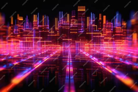 Premium Ai Image A Futuristic Hub Of Business Technology And Data Analysis In A Vibrant