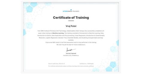 Vraj Patel On Linkedin Successfully Completed The Machine Learning