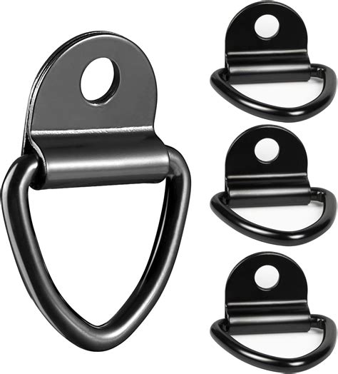4pcs Tie Down Anchor Heavy Duty Lashing D Rings Steel Cargo Tie Down Rings Trailer Van Hooks For