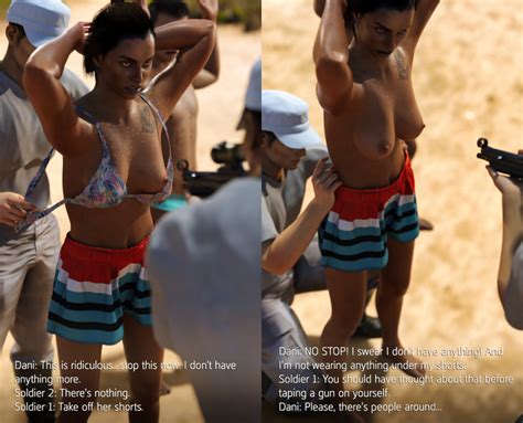 Rule 34 1girls 2boys 3d Angry Barefoot Beach Bikini Top Breasts
