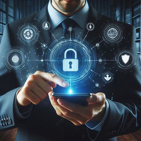 Cybersecurity And Privacy Concepts To Protect Data Businessman Use Smartphone With Cyber