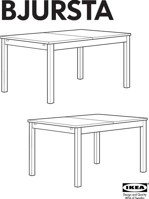 Ikea Bjursta Extendable Dining Table 69 86 102 X37 Assembly Instruction
