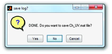 Question Dialog Box After The Analysis For The Ch Uv Download