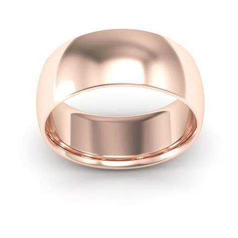 14k Rose Gold 8mm Half Round Comfort Fit Wedding Bands Dellafora
