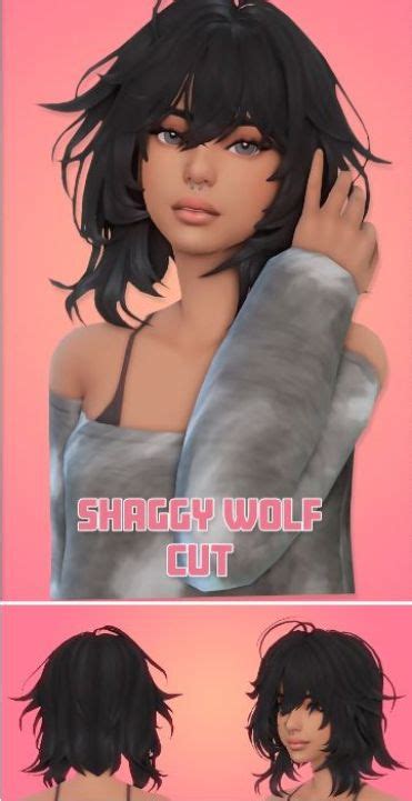 Shaggy Wolf Cut Sims 4 Cc Hair Medium Lenght Sims 4 Anime Sims