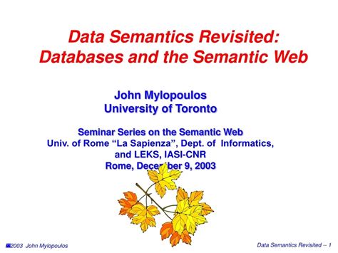 Ppt Data Semantics Revisited Databases And The Semantic Web