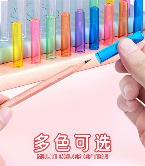 透明糖果色彩色铅笔保护套儿童延长器笔帽 铅笔帽 小学生学习文具 阿里巴巴