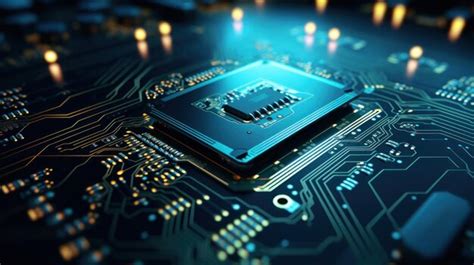 Premium Ai Image Glowing Nodes And Connections On A Closeup Circuit Board