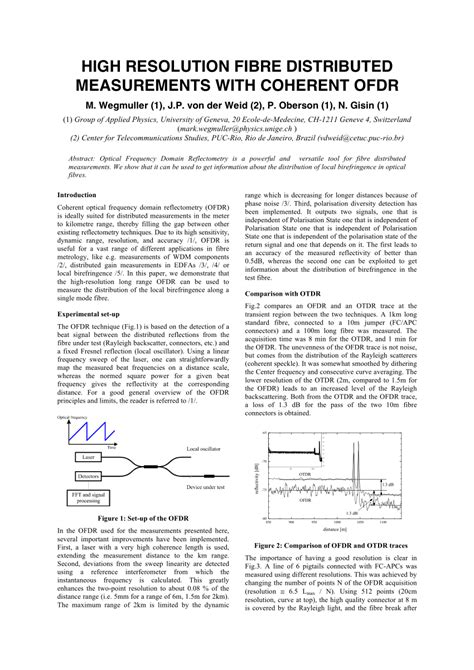 Pdf High Resolution Fiber Distributed Measurements With Coherent Ofdr