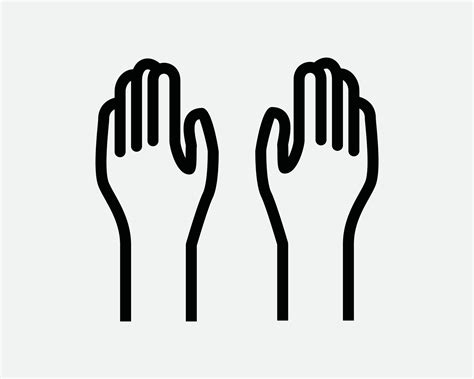 Two Hands Icon 2 Arms Raise Up Praise Reach Out Fingers Palm Surrender