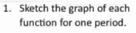 Solved 1 Sketch The Graph Of Each Function For One