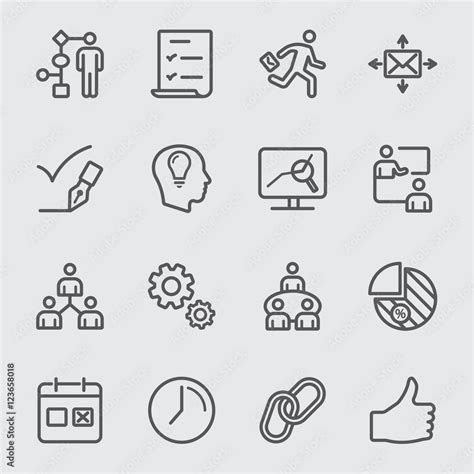 Workflow Line Icon Stock Vector Adobe Stock