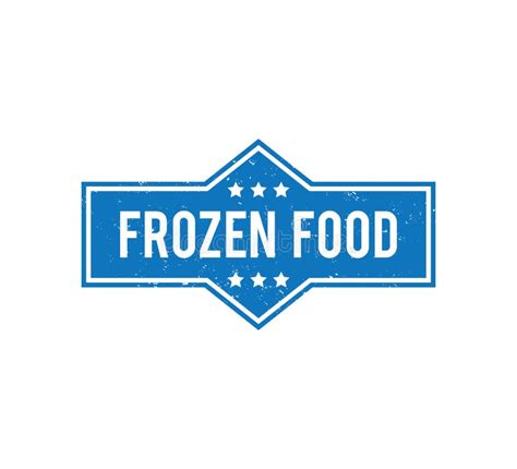 Frozen Food Product Label Grunge Textured Vector Design Stock