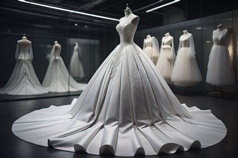 Wedding Dress On A Mannequin Ai Generative Stock Illustration