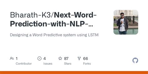 Github Bharath K3next Word Prediction With Nlp And Deep Learning
