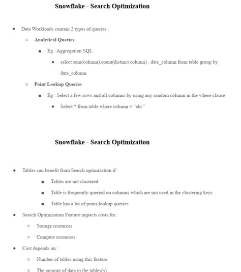 snowflake search optimization pdf computers technology