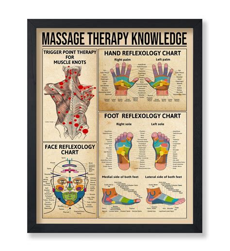 Massage Therapy Knowledge Poster Reflexology Chart Print