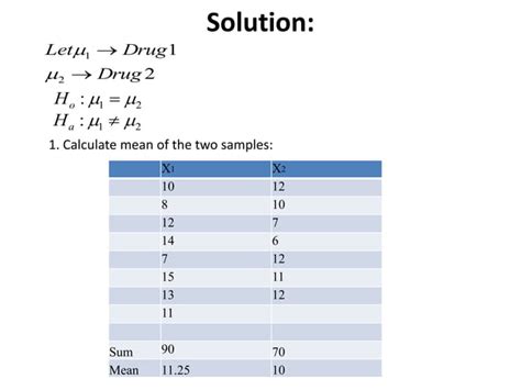 0 Case Of Small Sample Unequal Variance Assumed Pptx