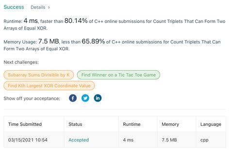 1442 Count Triplets That Can Form Two Arrays Of Equal Xor Kickstart