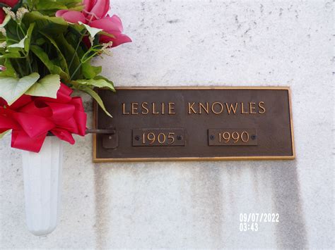 Leslie Lawson Knowles 1905 1990 Find A Grave äreminne
