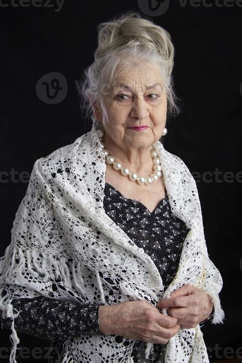 Portrait Of A Ninety Year Old Woman Beautiful Old Lady Luxurious