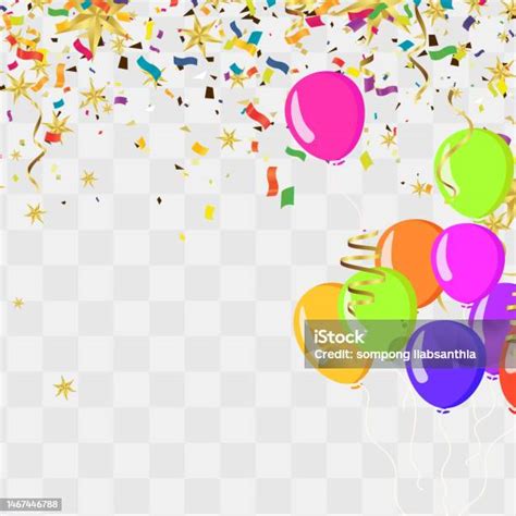 컬러 광택 생일 축 하 풍선 배너 다채로운 벡터 일러스트 레이 션 공휴일에 대한 스톡 벡터 아트 및 기타 이미지 공휴일 기