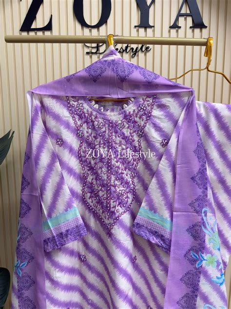 Zoya Boutique Stitched 3 Piece Kamiz Set Price 1550 Tk Material